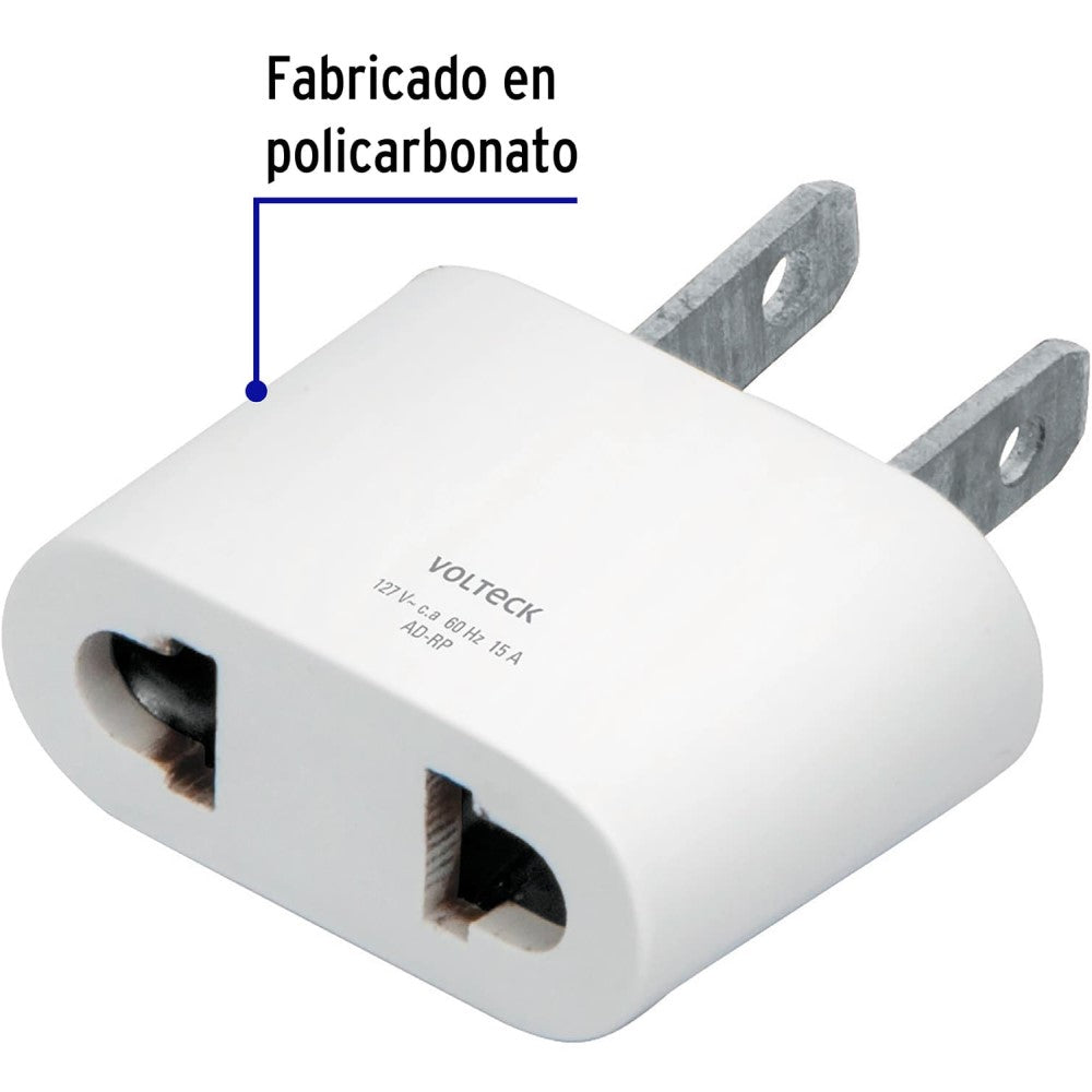 Adaptador de enchufe redondo a plano, modelo 46245. – Lumi Material Electrico