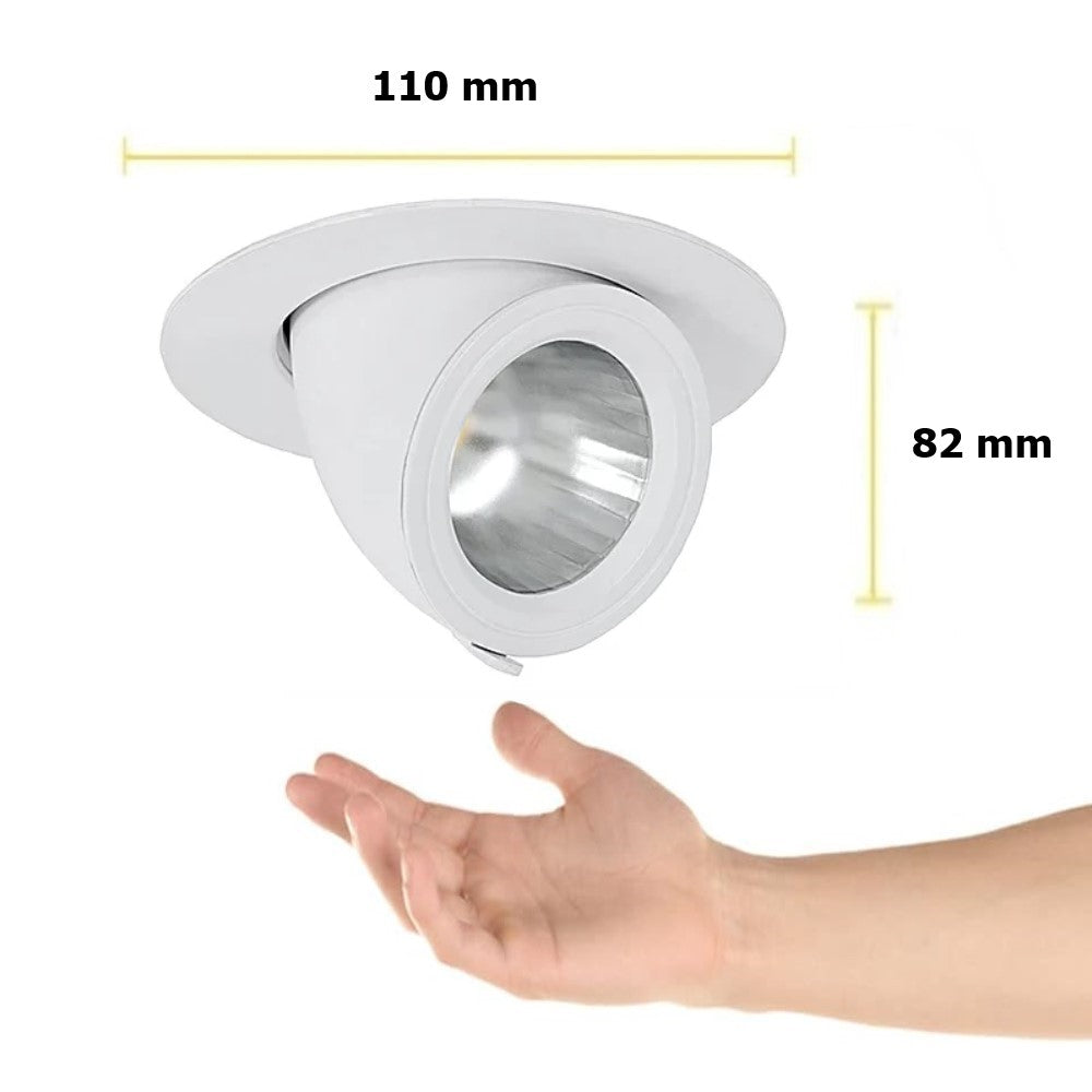 Lampara spot dirigible SLASH MINI, para empotrar en techo, LED integrado de 8.5W, atenuable por ...