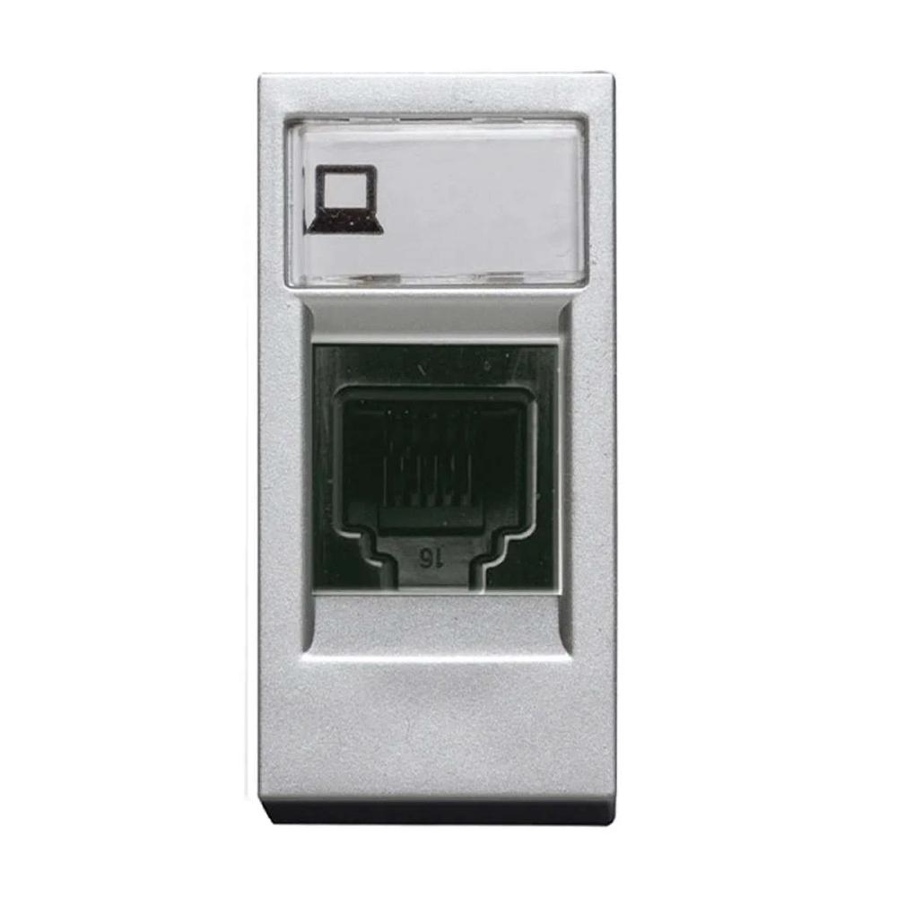 Placa de cubierta para carcasa de conexion de datos 1 modulo color plata N2118.1 PL Zenit ...