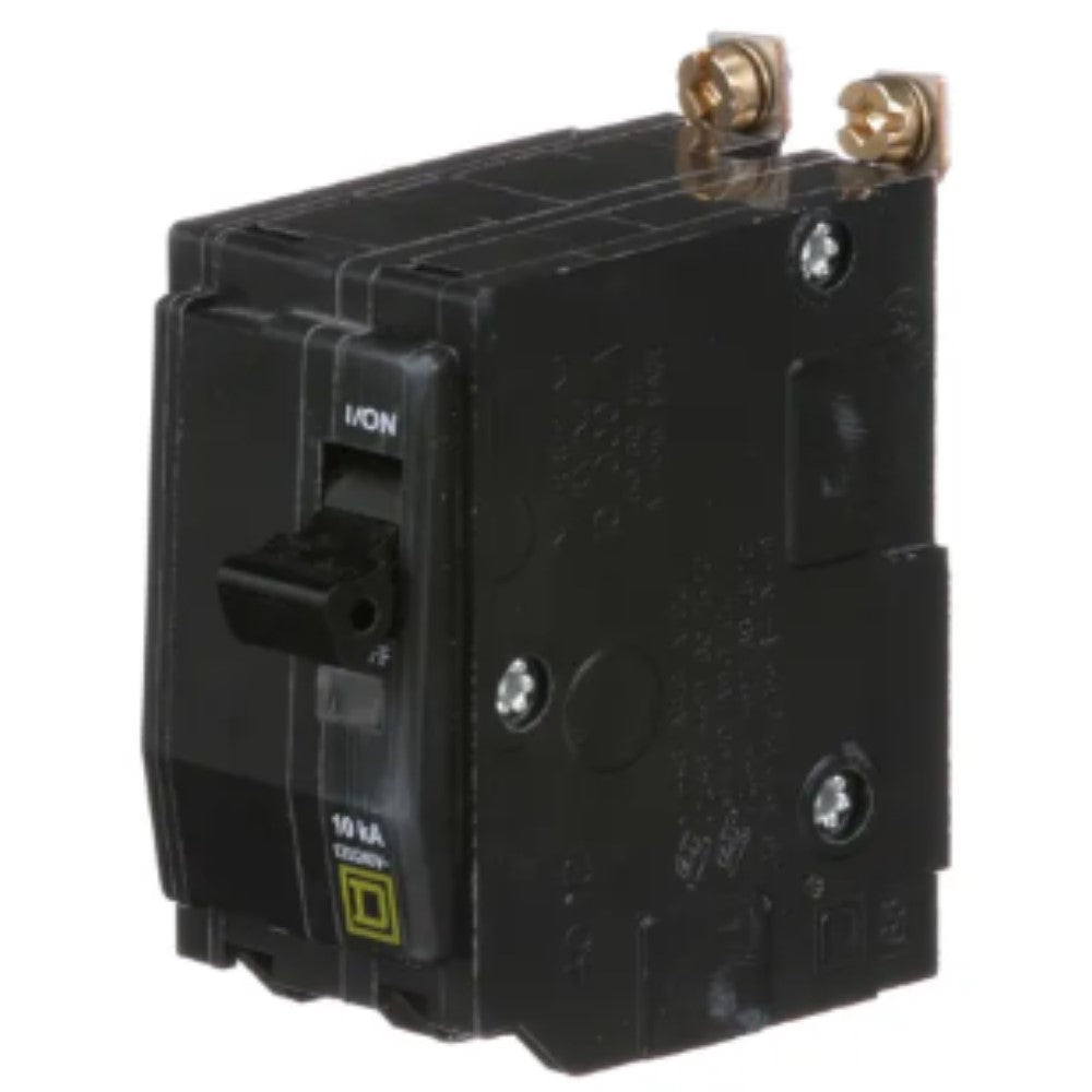 Interruptor termomagnetico QOB, 2 polos, 10A, 10kA, 120-240V, atornillable, color negro ...