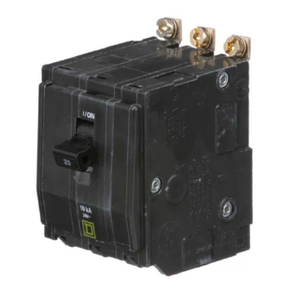 Interruptor termomagnetico QOB, 3 polos, 20A, 10kA, 120-240V, atornillable, color negro ...