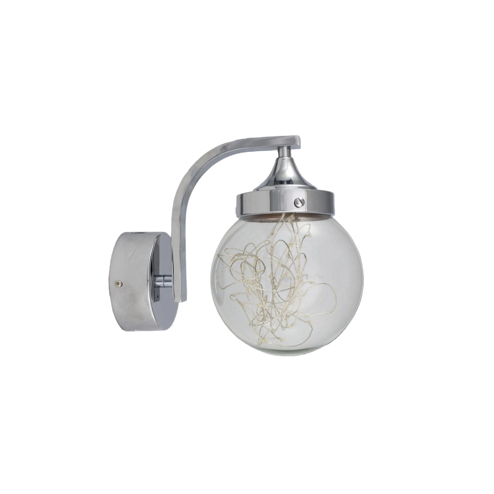 Arbotante de Pared LED 3W Luz Calida Esfera Plata – Lumi Material Electrico