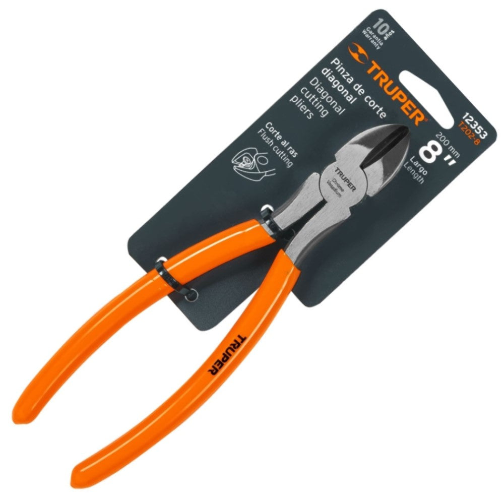 Pinza corte diagonal, de 8 pulgadas, palanca alta, mangos de PVC, color ...