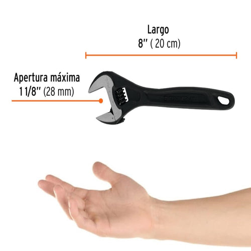 Llave ajustable, perico de 8 pulgadas, profesional pavonada, TRUPER ...