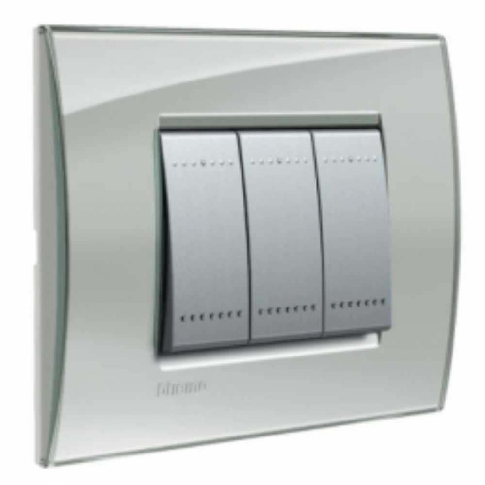 Placa rectangular color gris hielo de 3 módulos, modelo lna4803kgt ...