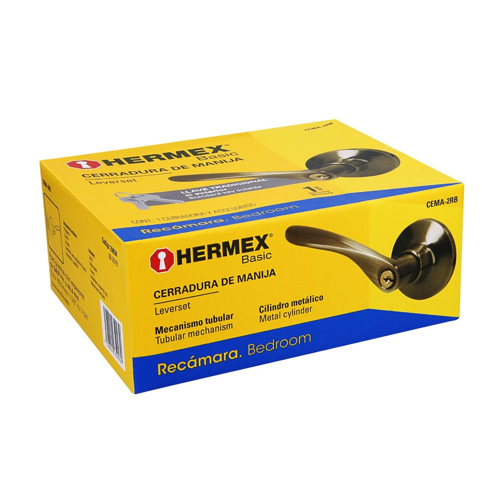 Cerradura manija recámara latón antiguo cil metálico,hermex marca ...