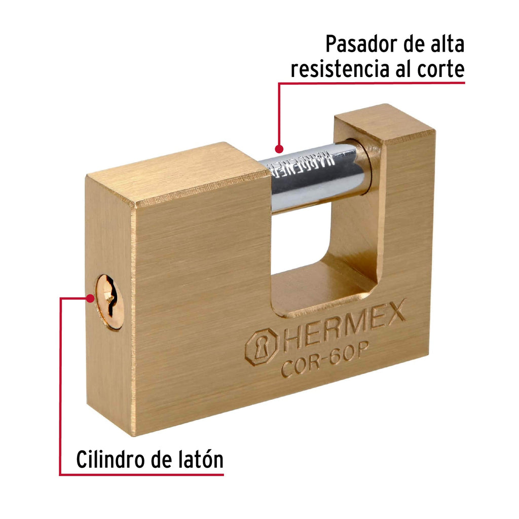 Candado antipalanca 60 mm cuerpo de latón hermex marca Truper – Lumi ...