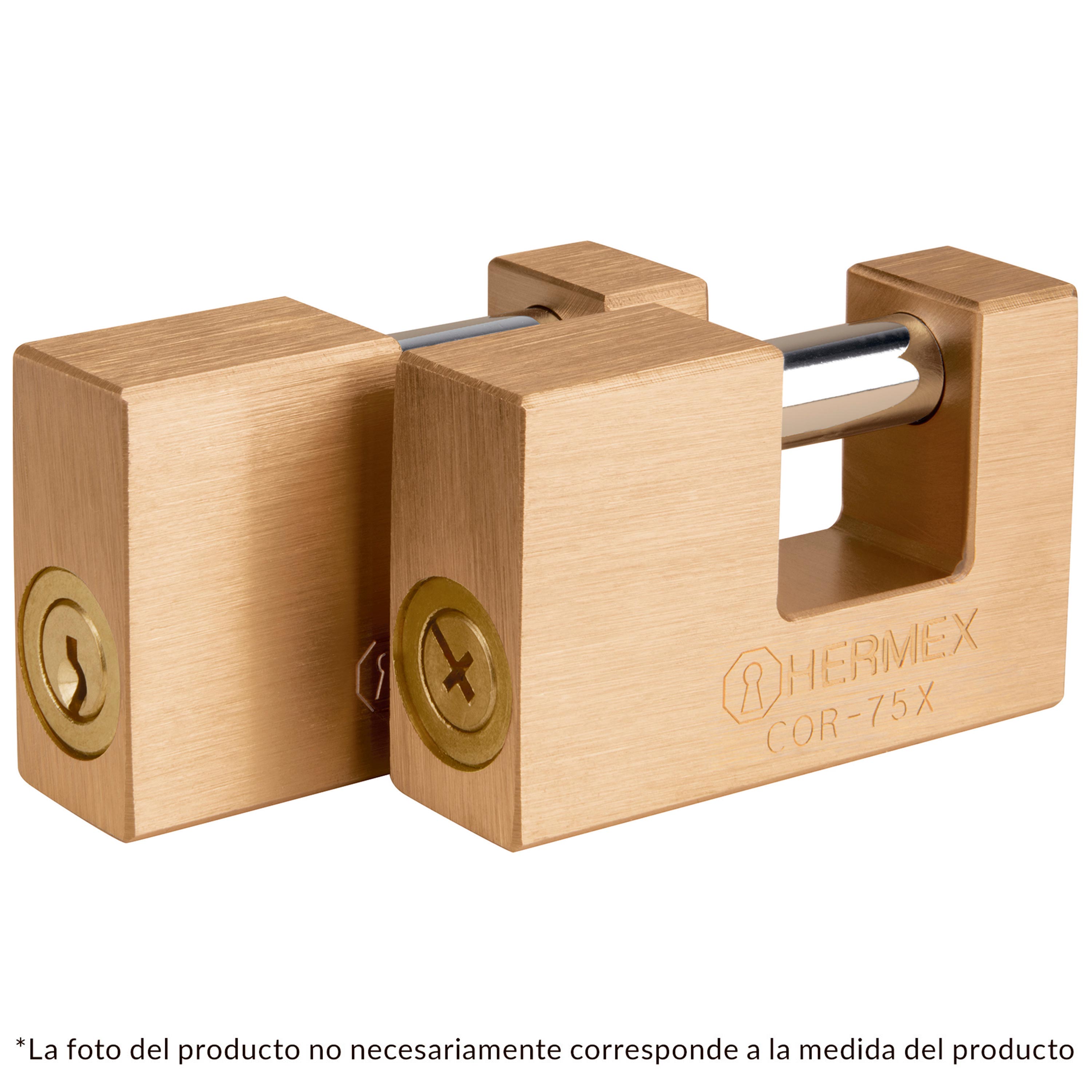 Candado antipalanca 75mm cuerpo de latón llave tetra marca Truper ...