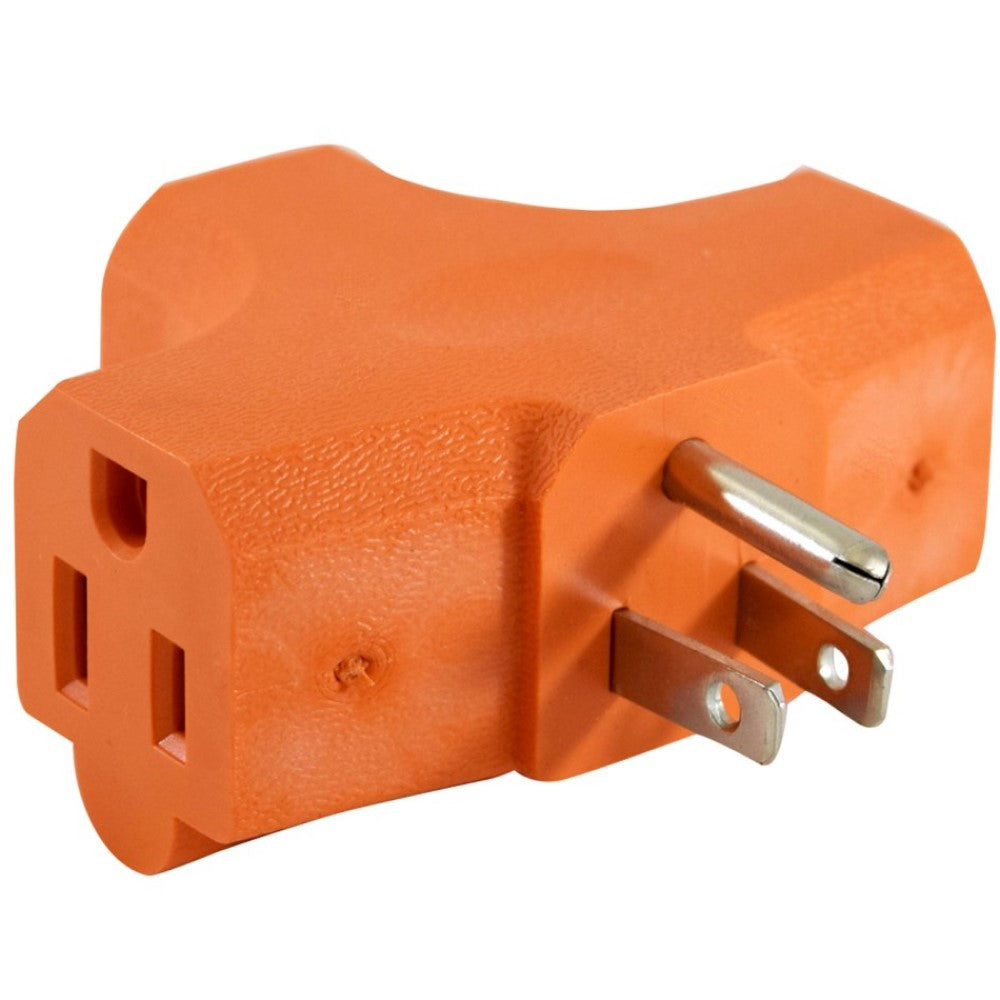 Multicontacto triple uso rudo polarizado tipo triangulo, color naranja ...