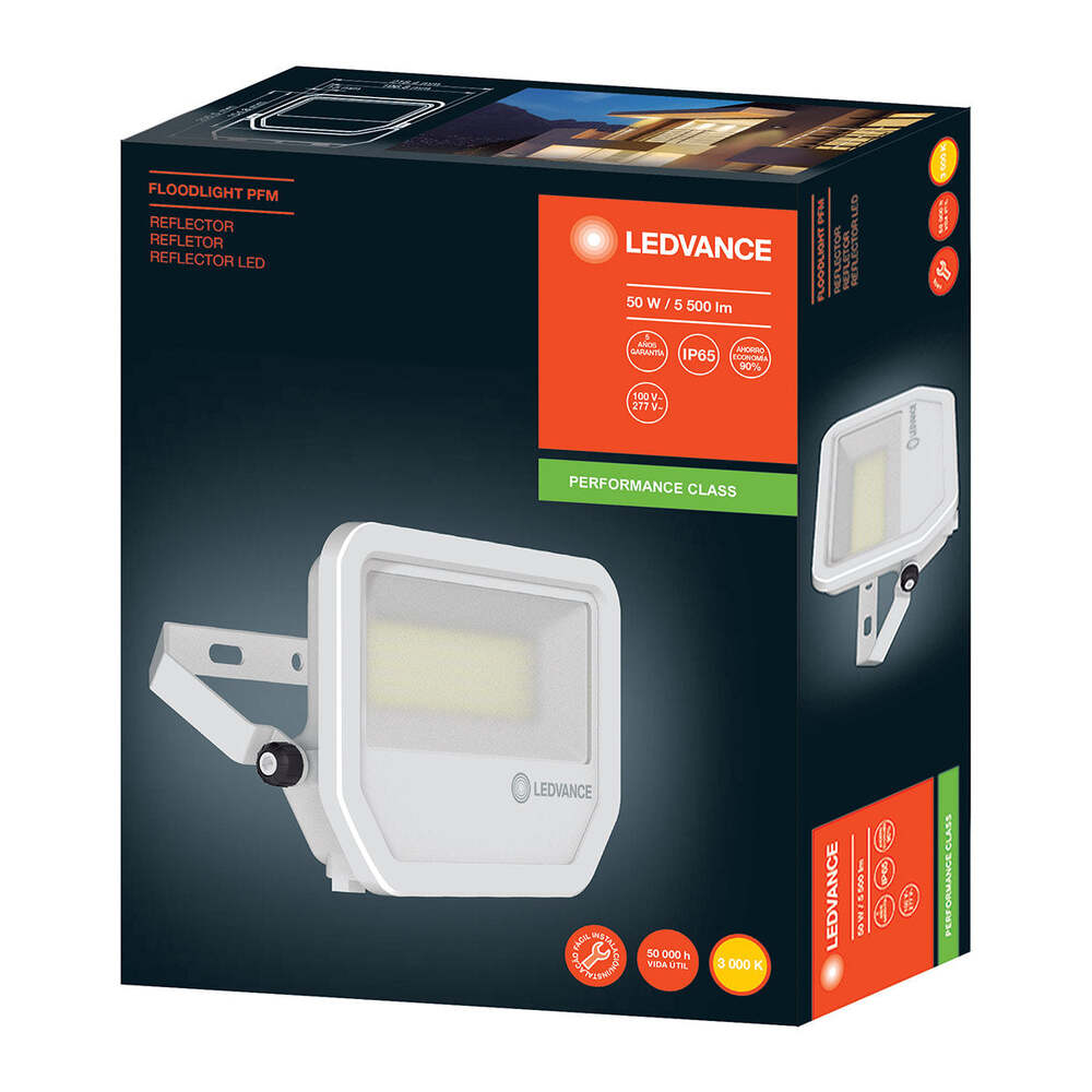 PROYECTOR LED FLOODLIGHT BLANCO 50W 3000K – Lumi Material Electrico