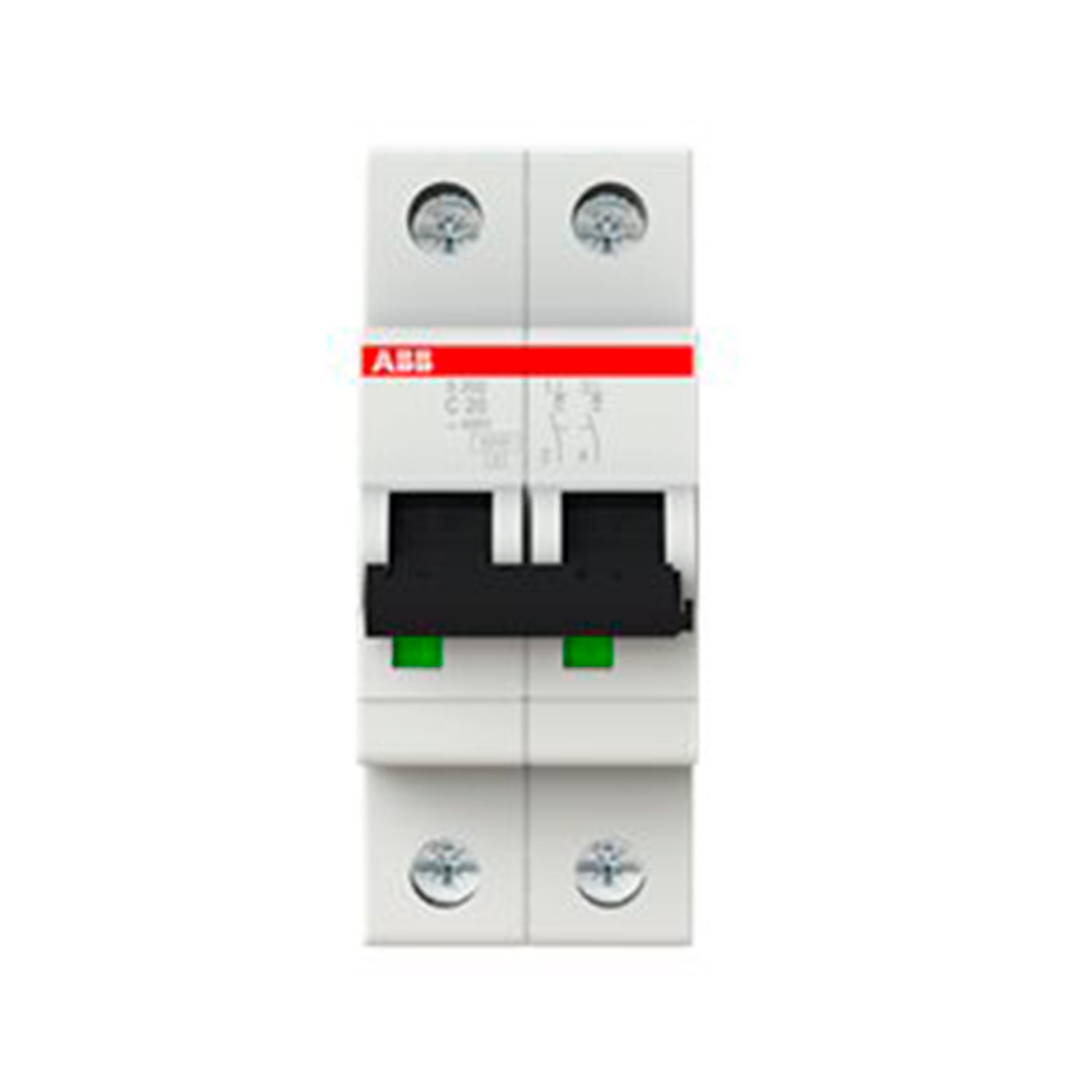 I.T.M. P/RIEL DIN 2X20A 230/400V CURVA C SERIE 200 S202-C20 ABB 2CDS25 – Lumi Material Electrico