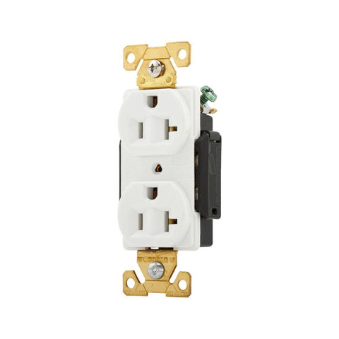 Receptaculo duplex extra pesado 20 A 125 V Nema 5-20R color blanco ...