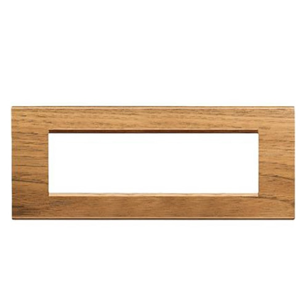 Placa rectangular para 7 modulos, living & light, color nogal ...
