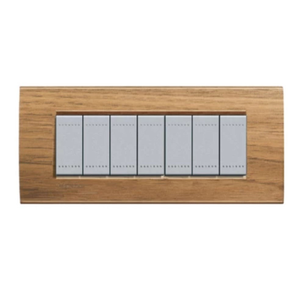 Placa rectangular para 7 modulos, living & light, color nogal ...