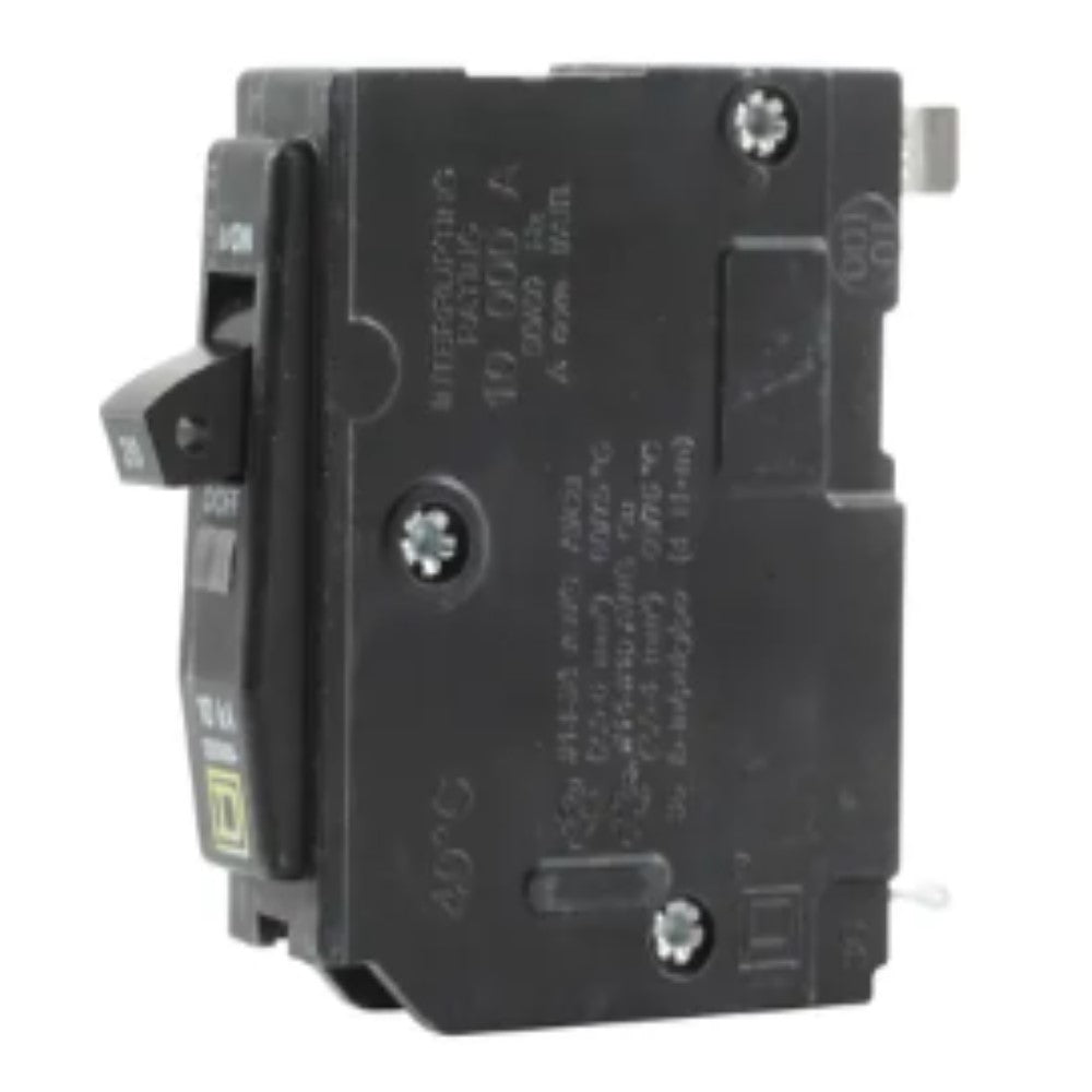 Interruptor termomagnetico mini, 1 polo, 20A, 10kA, 120-240V, enchufable, color negro, SCHNEIDER ...