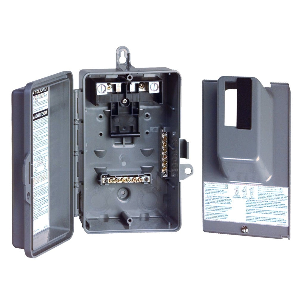 Centro de carga de zapatas principales SQUARE D de 60A, 1 fase, 2 polos, NEMA 3R, color gris ...