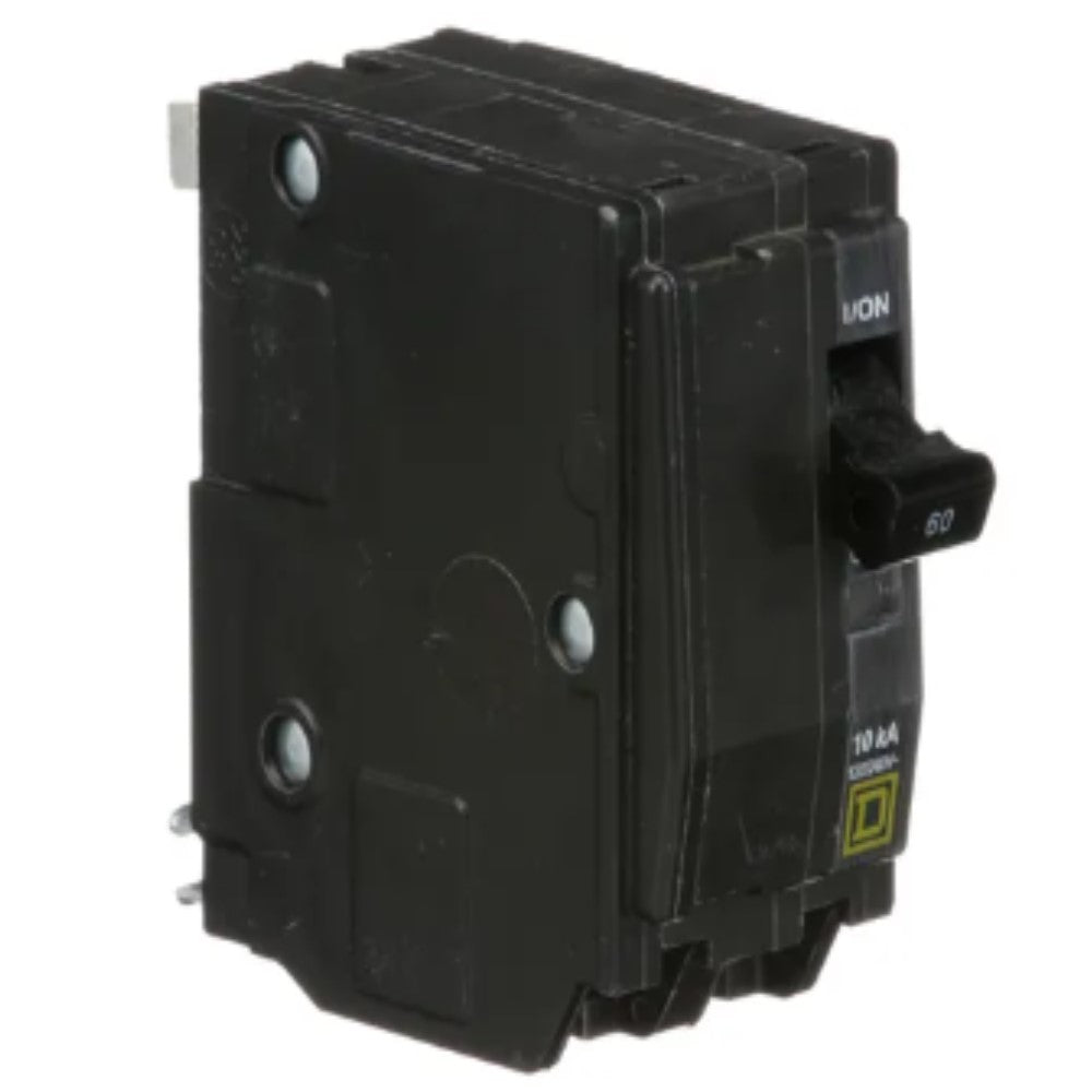 Interruptor termomagnetico mini, 2 polos, 60A, 10kA, 120-240V, enchufable, color negro ...