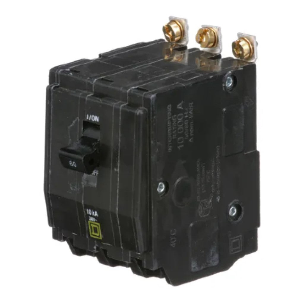 Interruptor termomagnetico QOB, 3 polos, 60A, 10kA, 120-240V, atornillable, color negro ...