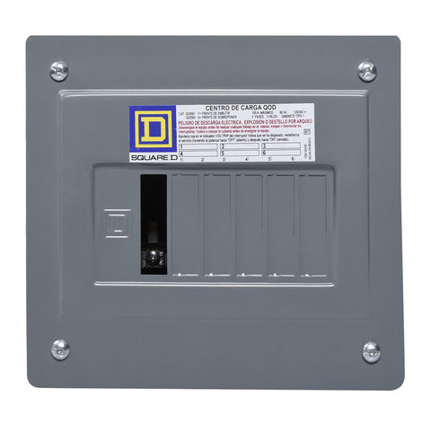 Centro de carga de 100A, 2 fases y 6 polos, empotrable QOD6F Square D – Lumi Material Electrico