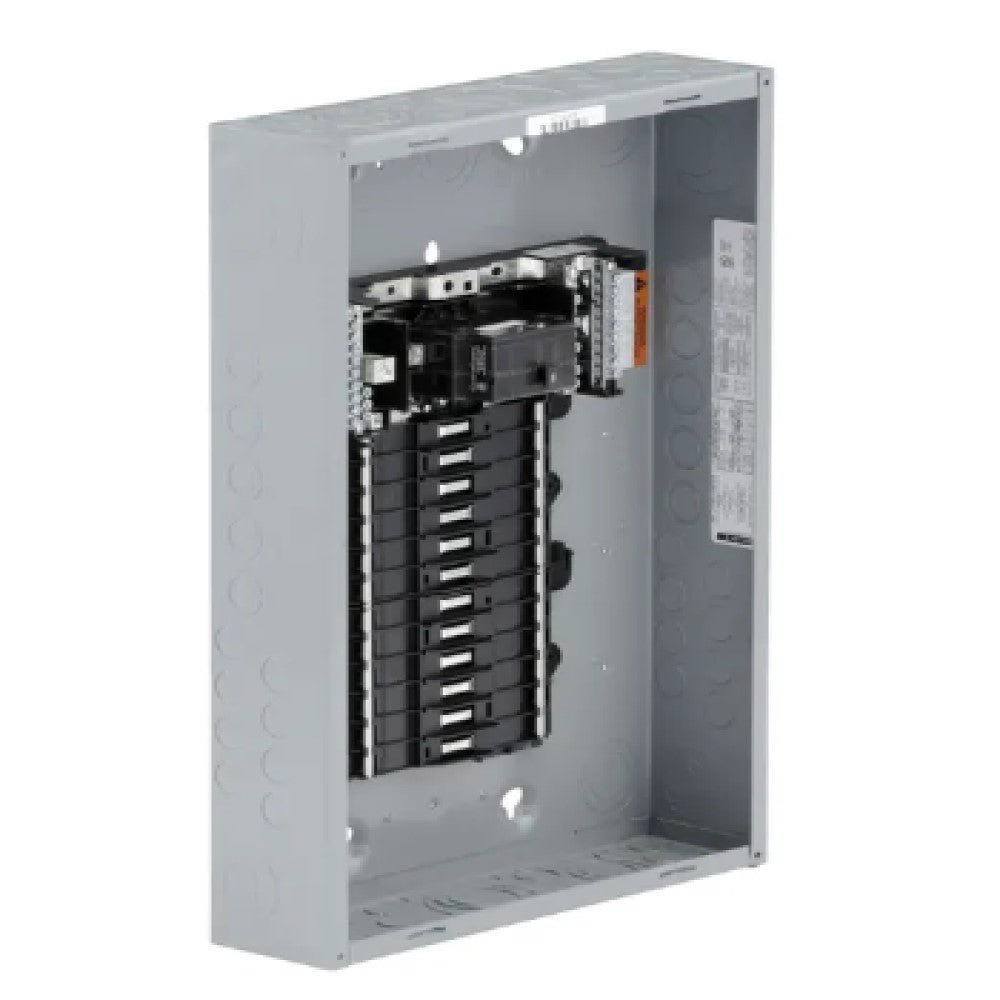 Centro carga SQUARE D QO, 1 fase, 3 hilos, 24 espacios, NEMA 1, disyuntor principal convertible ...