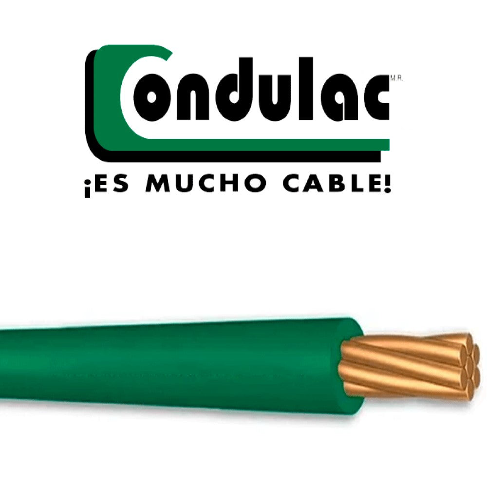 Cable de cobre forrado, calibre 8 CONDULAC, unipolar, color verde ...